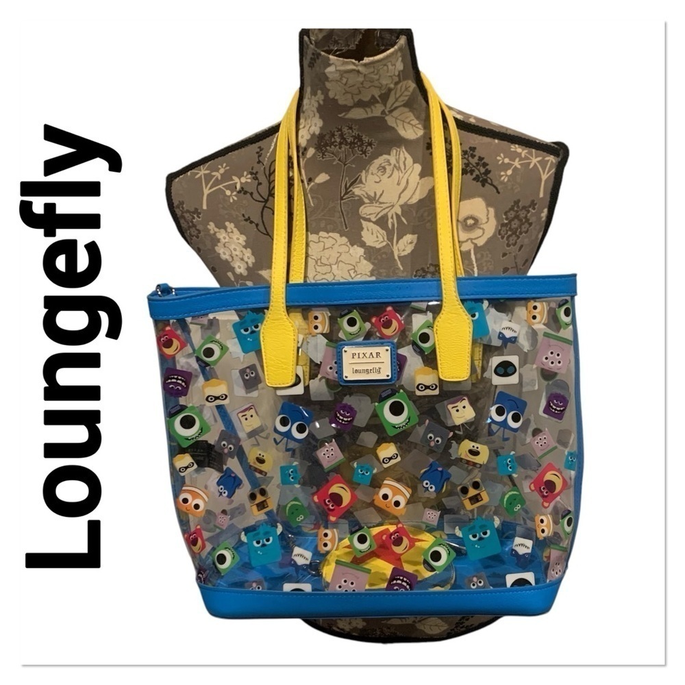 Loungefly Pixar Monsters Tote Bag - Blue And Yellow - Gem